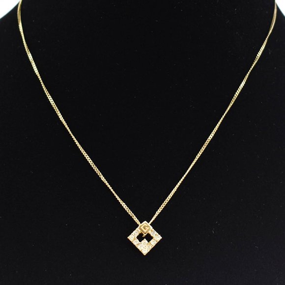 Givenchy | Jewelry | Givenchy Gold Metal Crystals G Logo Necklace Nx ...